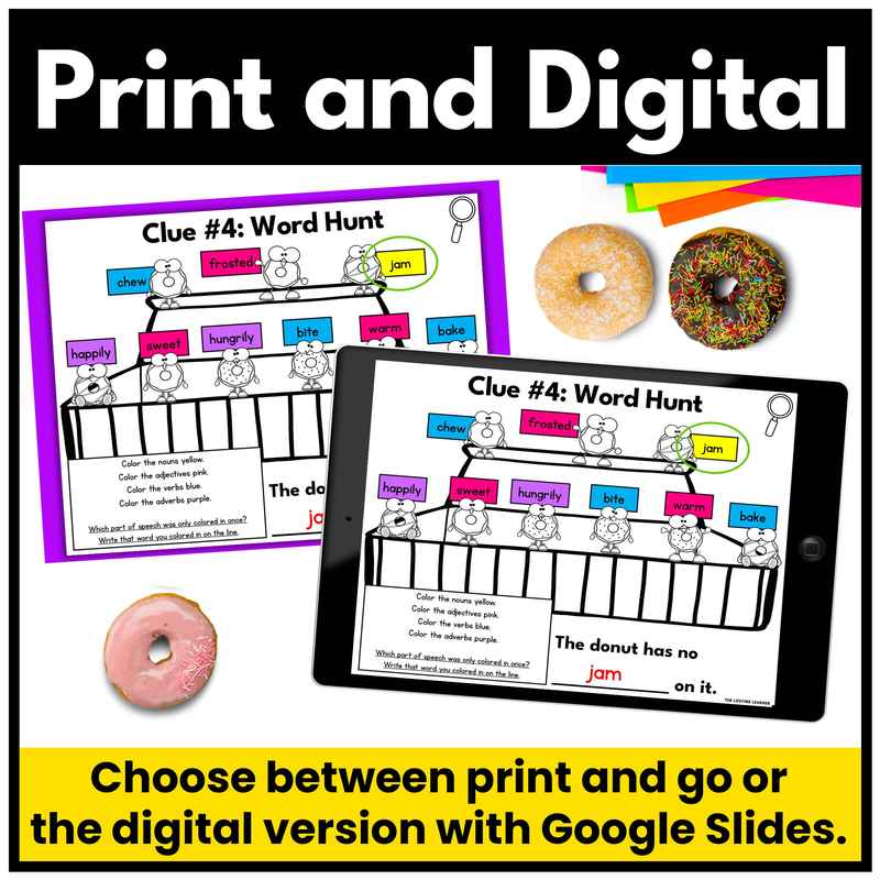 Donut Parts of Speech Mystery | Escape Room Activity