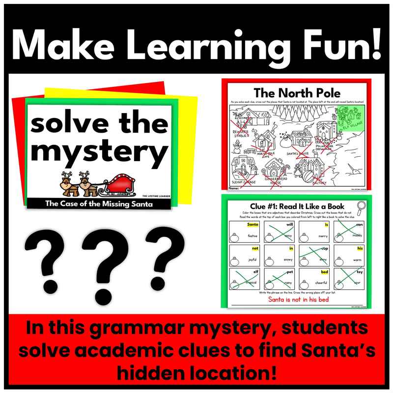 Christmas Parts of Speech Mystery | Escape Room Activity