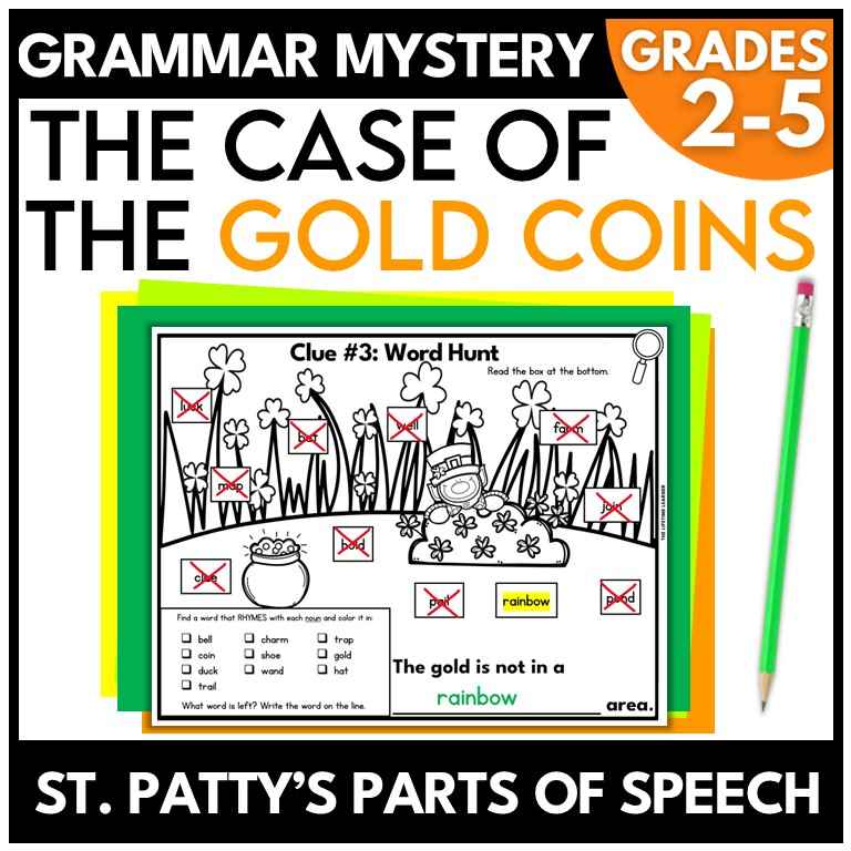 Parts of Speech St. Patrick's Day Grammar Mystery - The Lifetime Learner