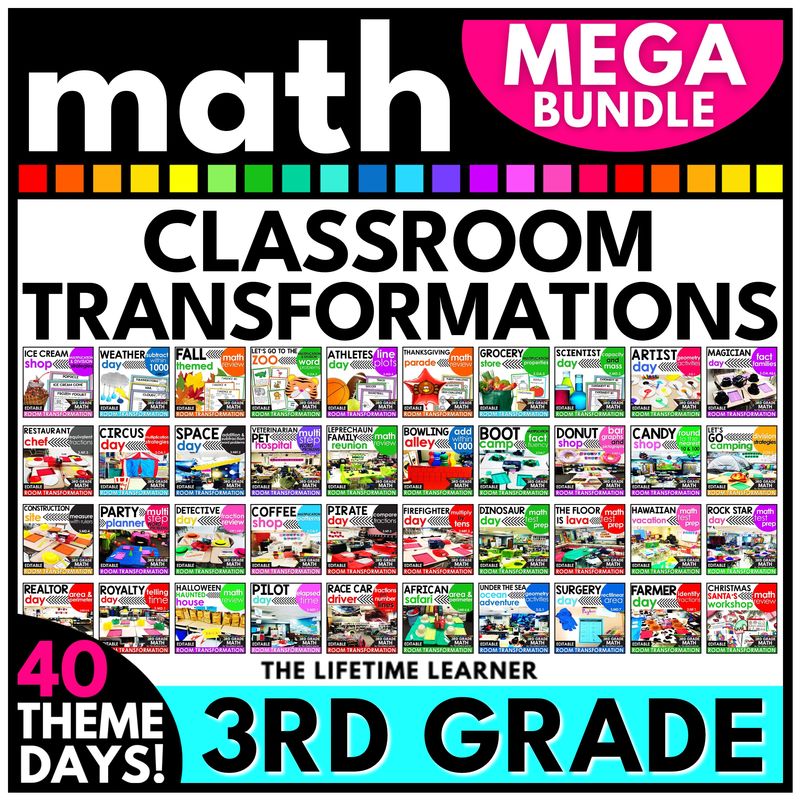 3rd Grade Math Classroom Transformations Bundle