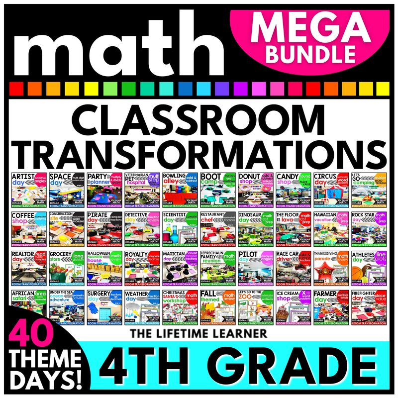 4th Grade Math Classroom Transformations Bundle