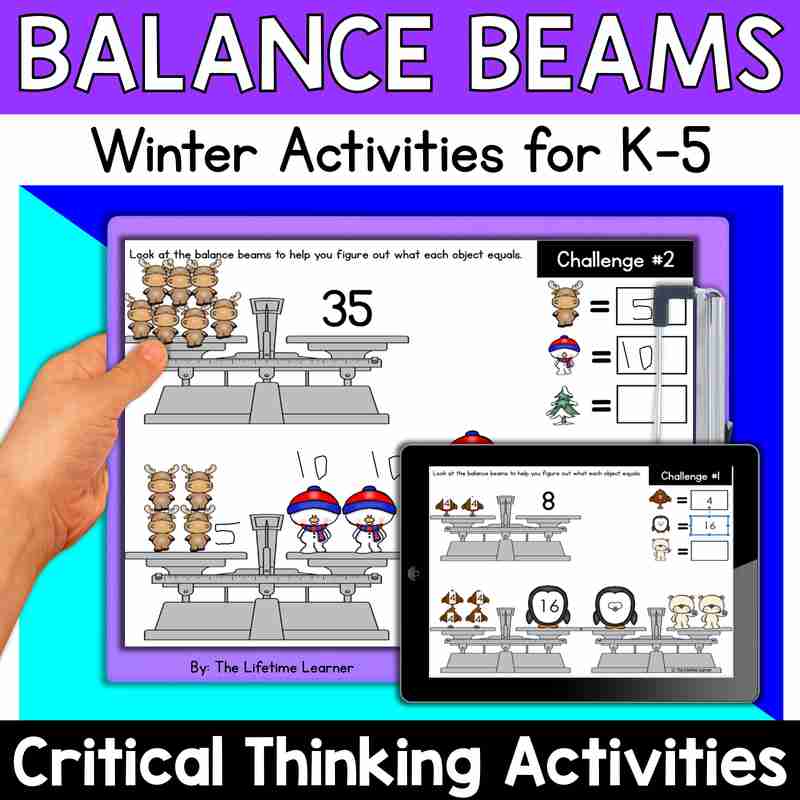 Winter Balance Beams Math Logic Puzzles