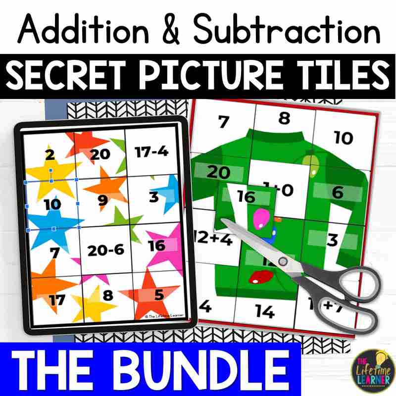 Addition and Subtraction Math Mystery Pictures