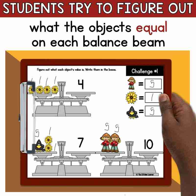 Thanksgiving Balance Beams Math Logic Puzzles