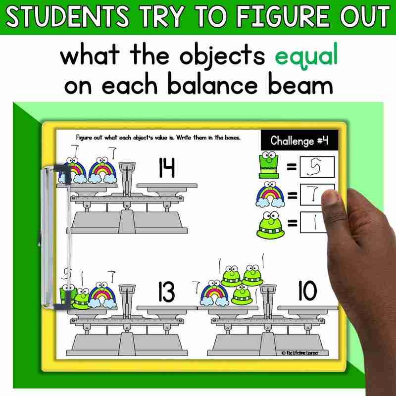 St. Patrick's Day Balance Beams Math Logic Puzzles