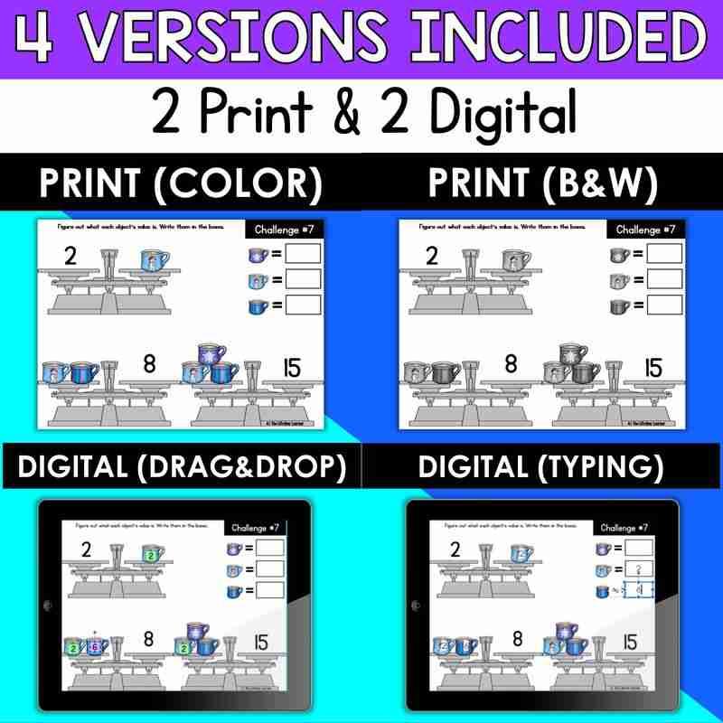 Winter Balance Beams Math Logic Puzzles