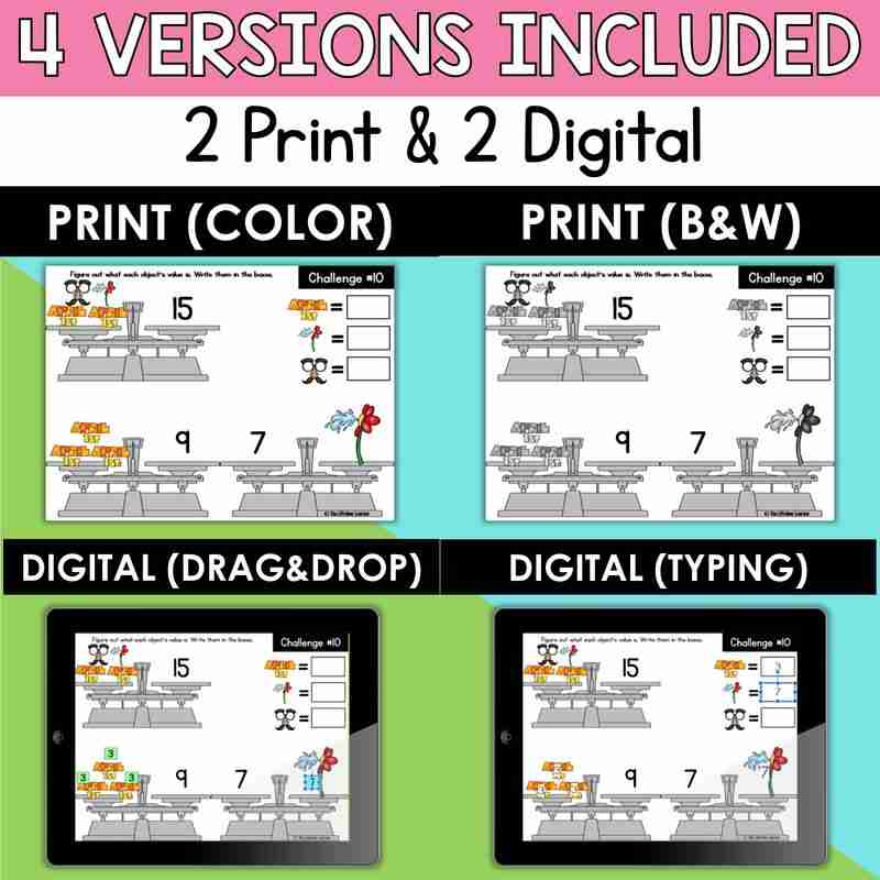Easter Balance Beams Math Logic Puzzles