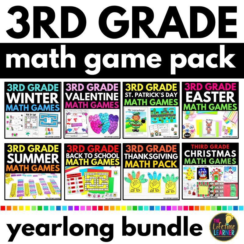 3rd Grade Math Games Yearlong Bundle