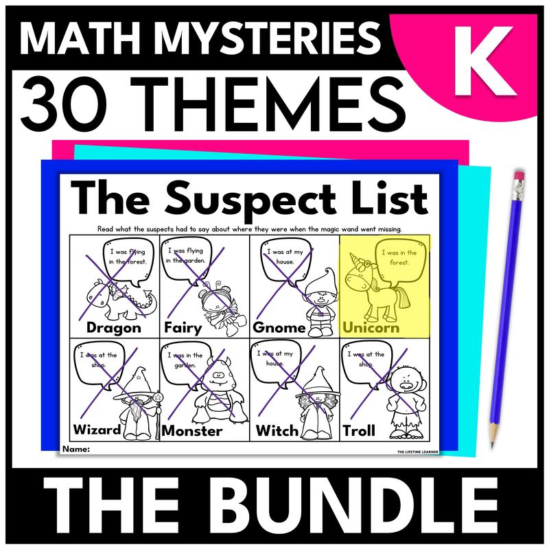 Kindergarten Math Mystery Bundle