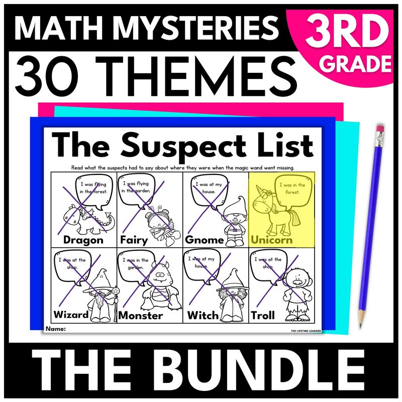 3rd Grade Math Mystery Bundle