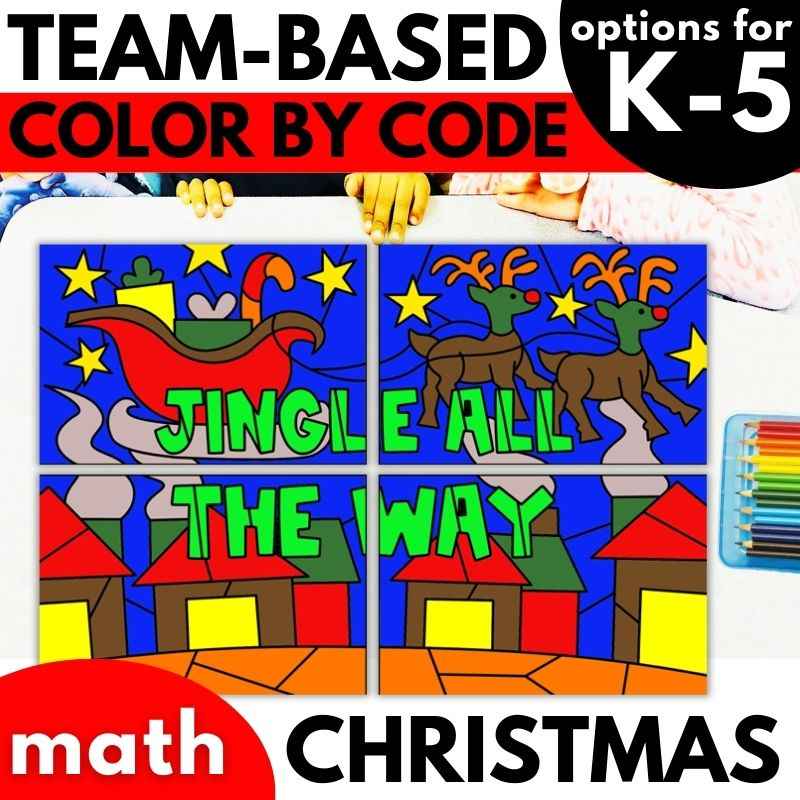 Christmas Math Coloring Activities | Collaborative Posters