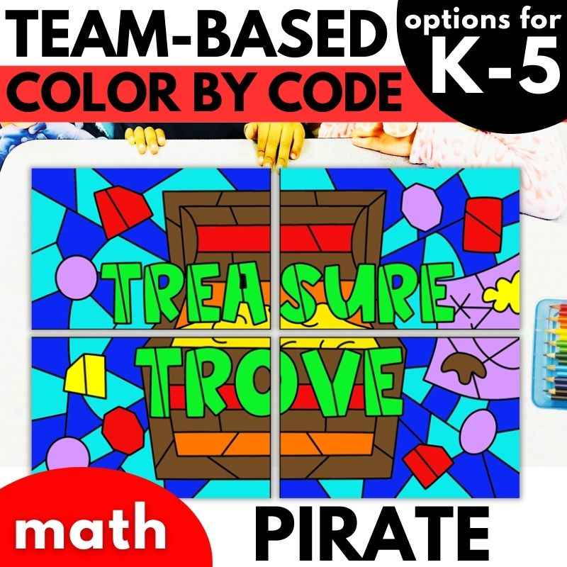 Pirate Math Coloring Activities | Collaborative Posters