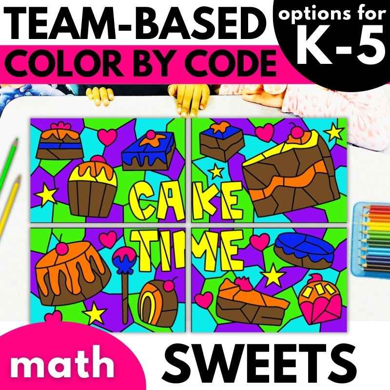 Sweets Math Coloring Activities | Collaborative Posters