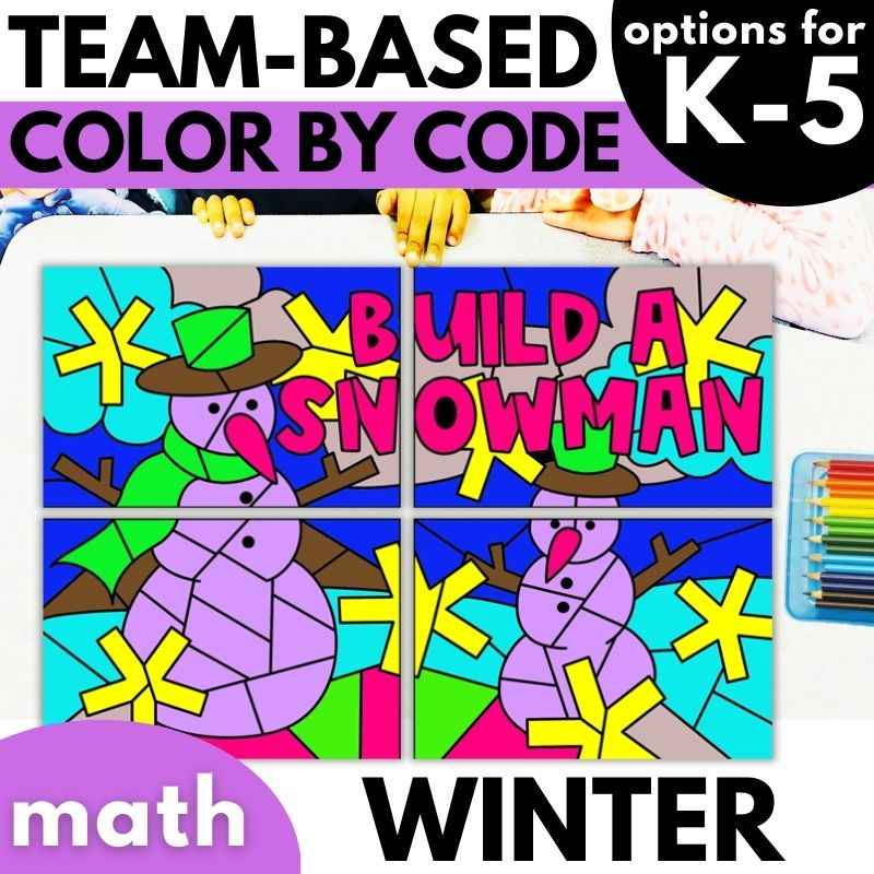 Winter Math Coloring Activities | Collaborative Posters